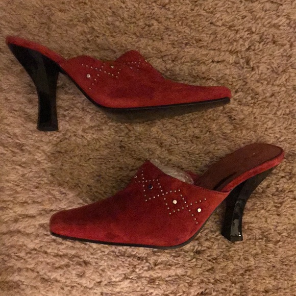 Bakers | Shoes | Vintage Red Suede Mules | Poshmark
